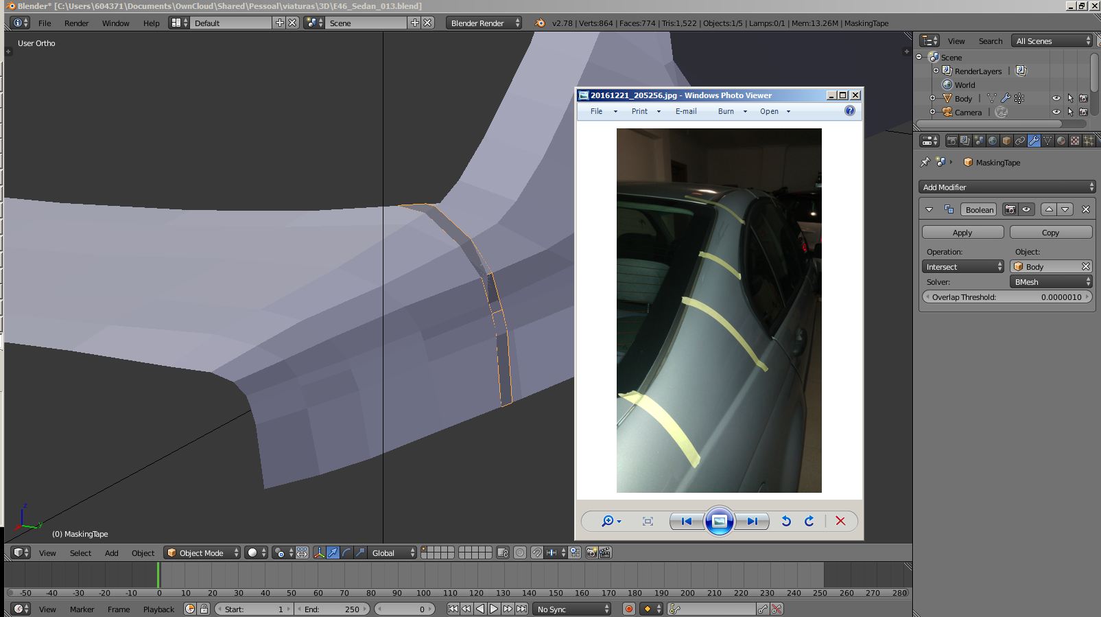 BMW E46 3d model – part 1 – Blueprints and reference material – Glass Roof